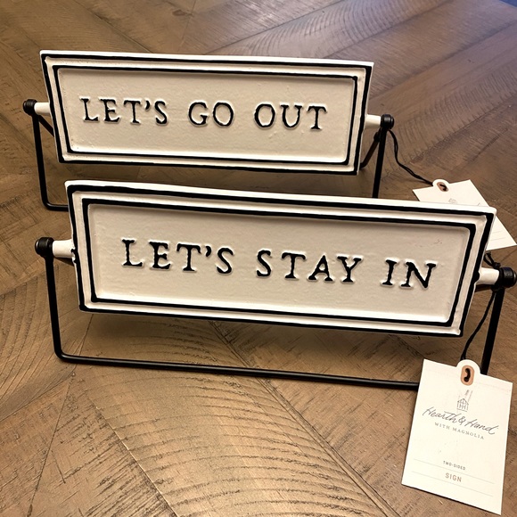 Hearth & Hand | Accents | Nwt Hearth Hand Twosided Metal Flip Sign ...